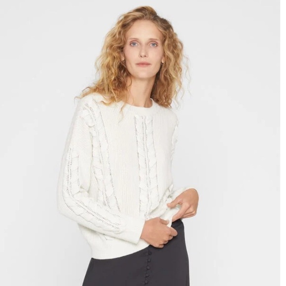 Club Monaco | Sweaters | Club Monaco Woven Detail Sweater Ivory Large ...